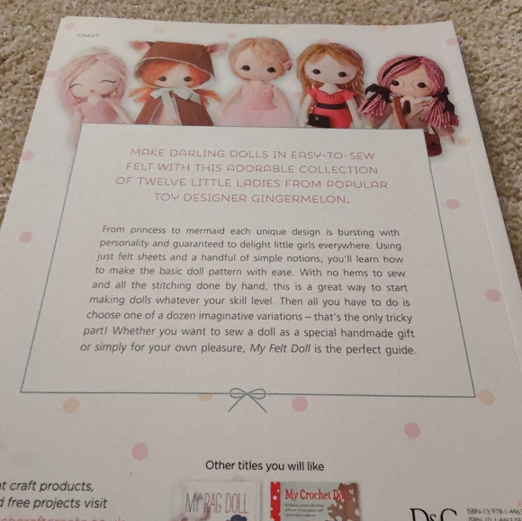 Source Unknown | Toys | My Felt Doll Sewing Pattern Book New Bt Shelly ...